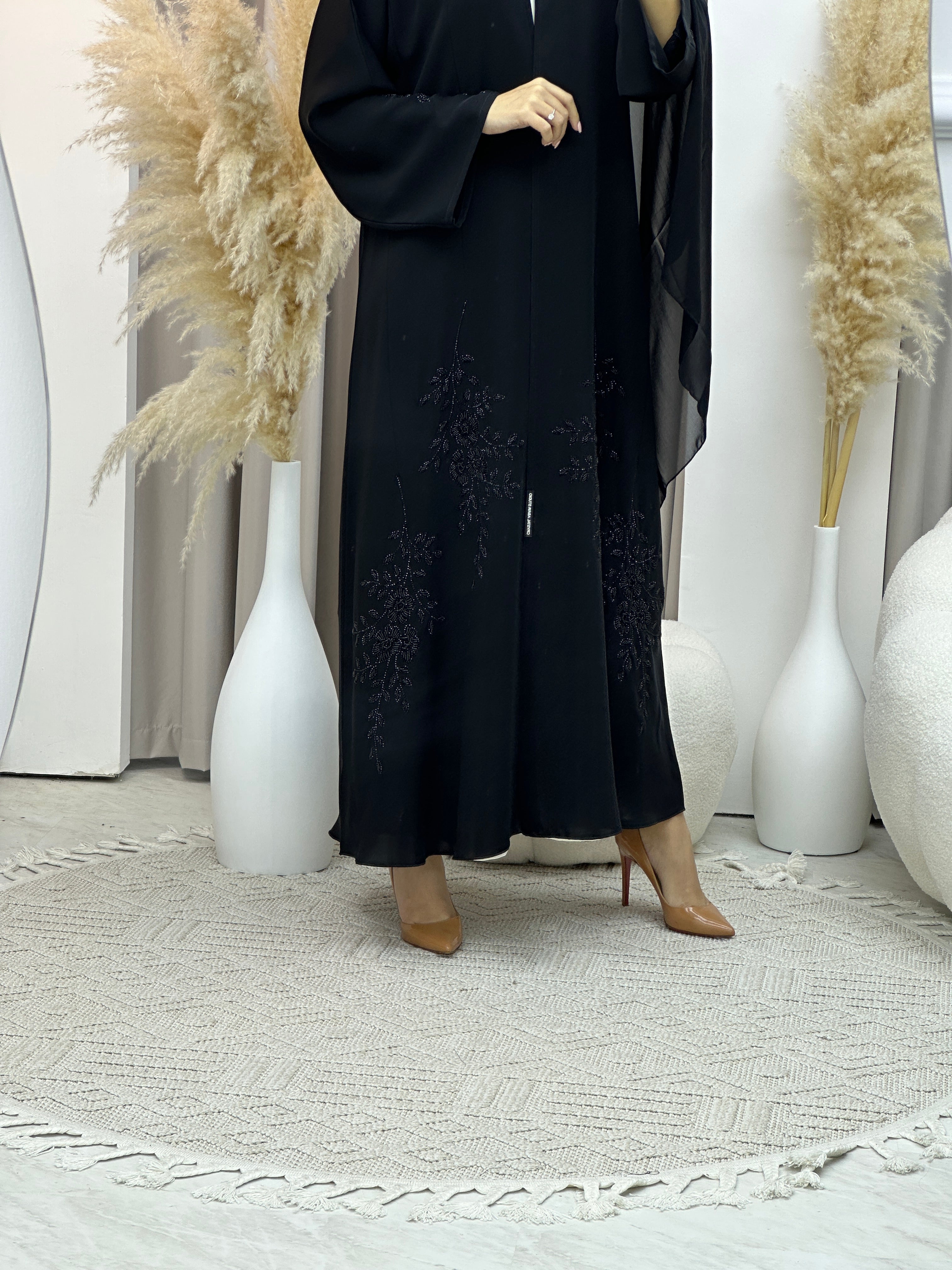 C Ramadan Black Eid Abaya 62 – Crystal Abaya Studio