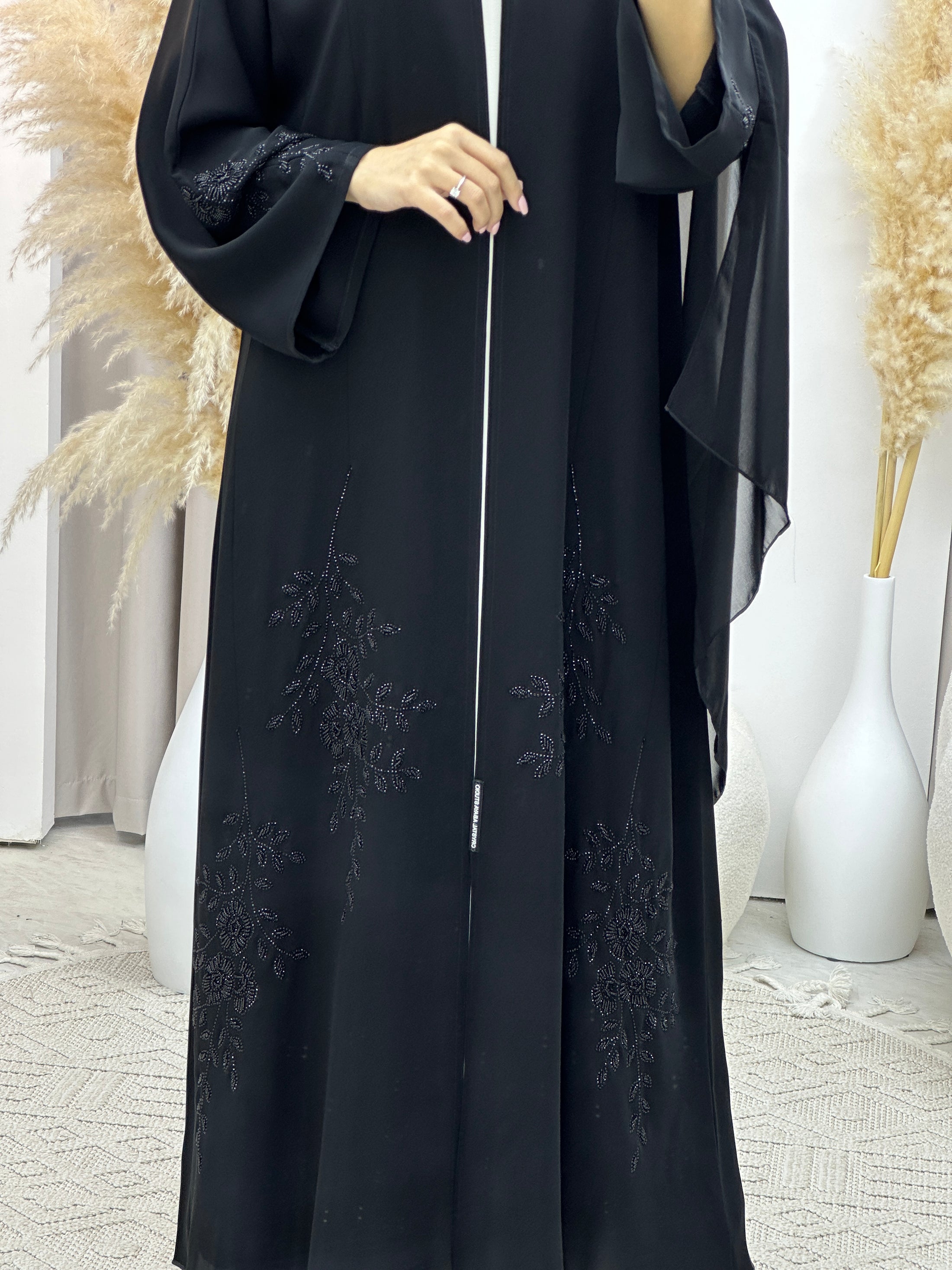 C Ramadan Black Eid Abaya 62 – Crystal Abaya Studio