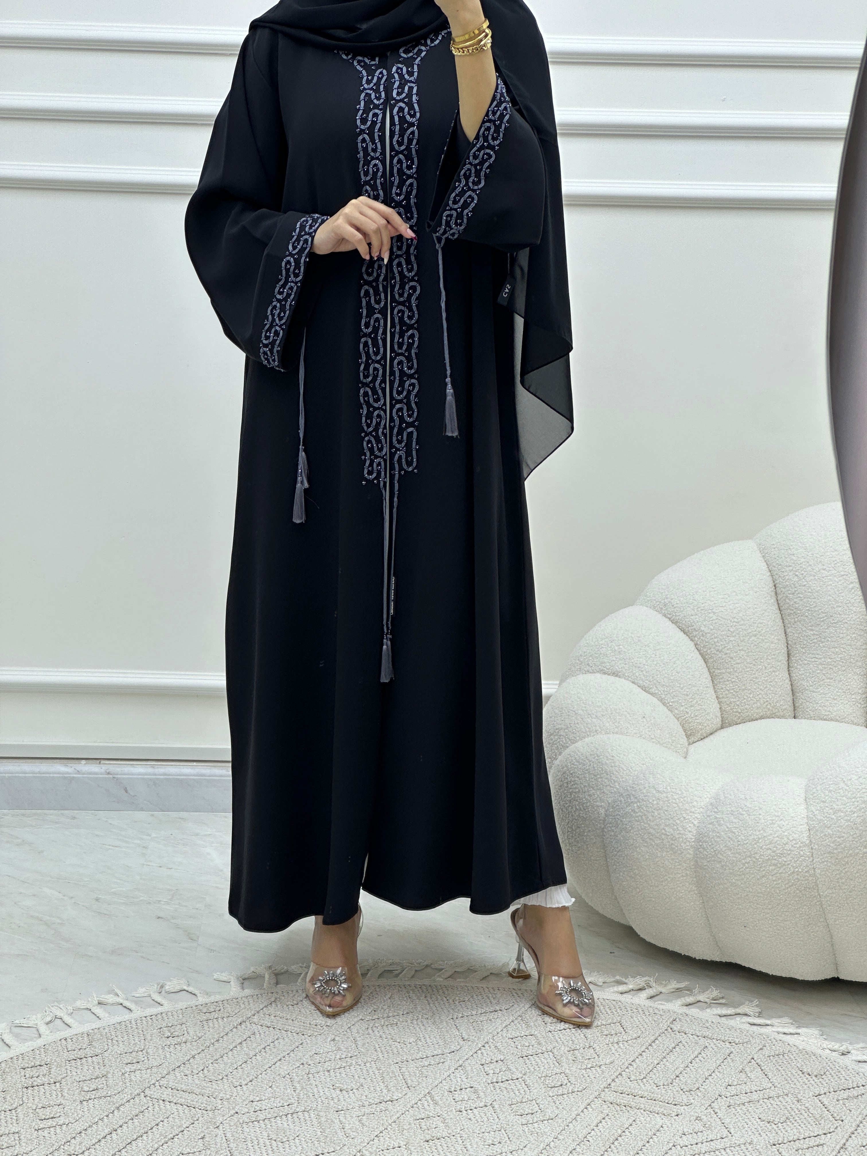 C RTW Ramadan Black Eid Abaya 02 – Crystal Abaya Studio
