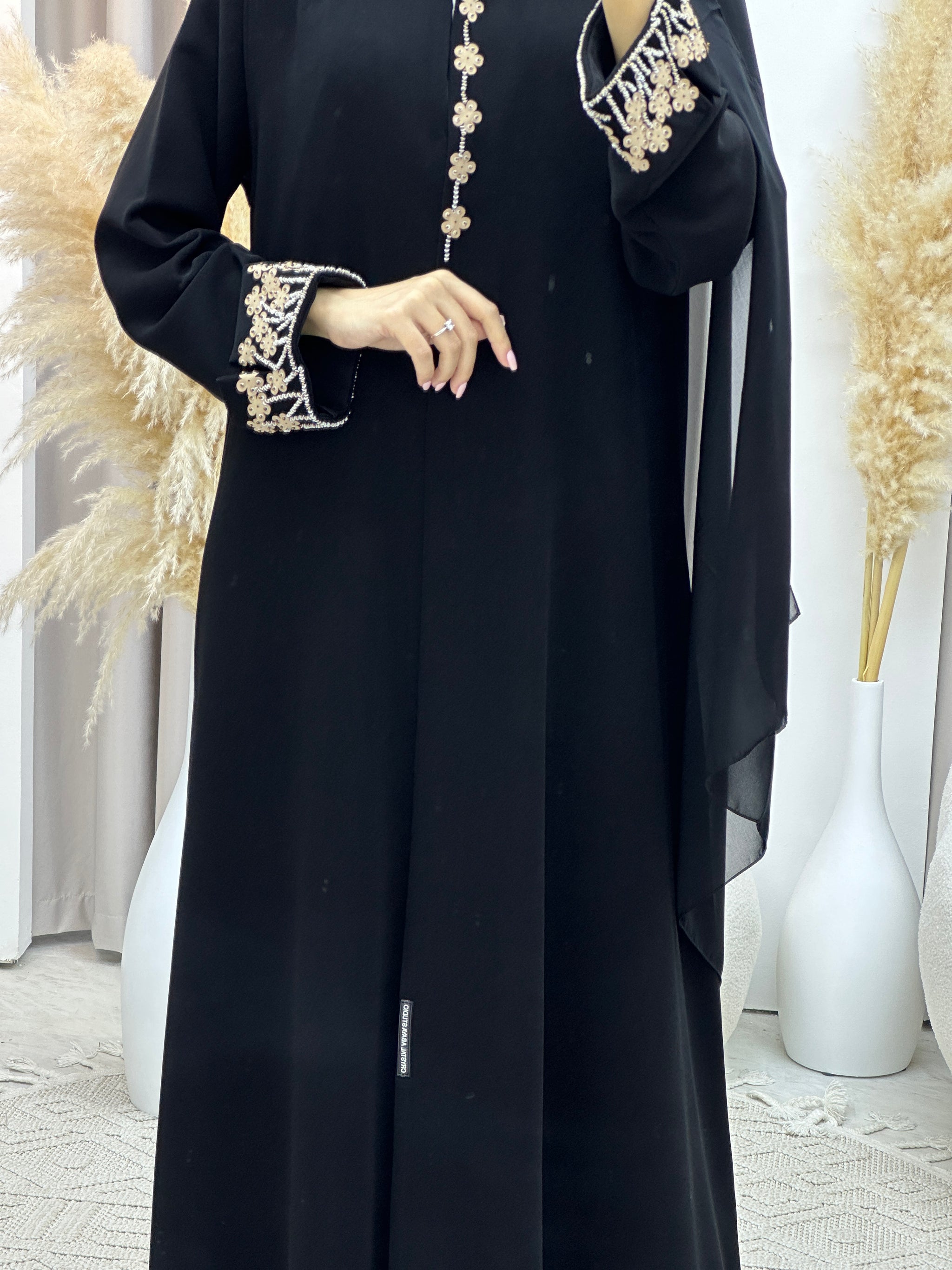 C Ramadan Black Eid Abaya 51 – Crystal Abaya Studio