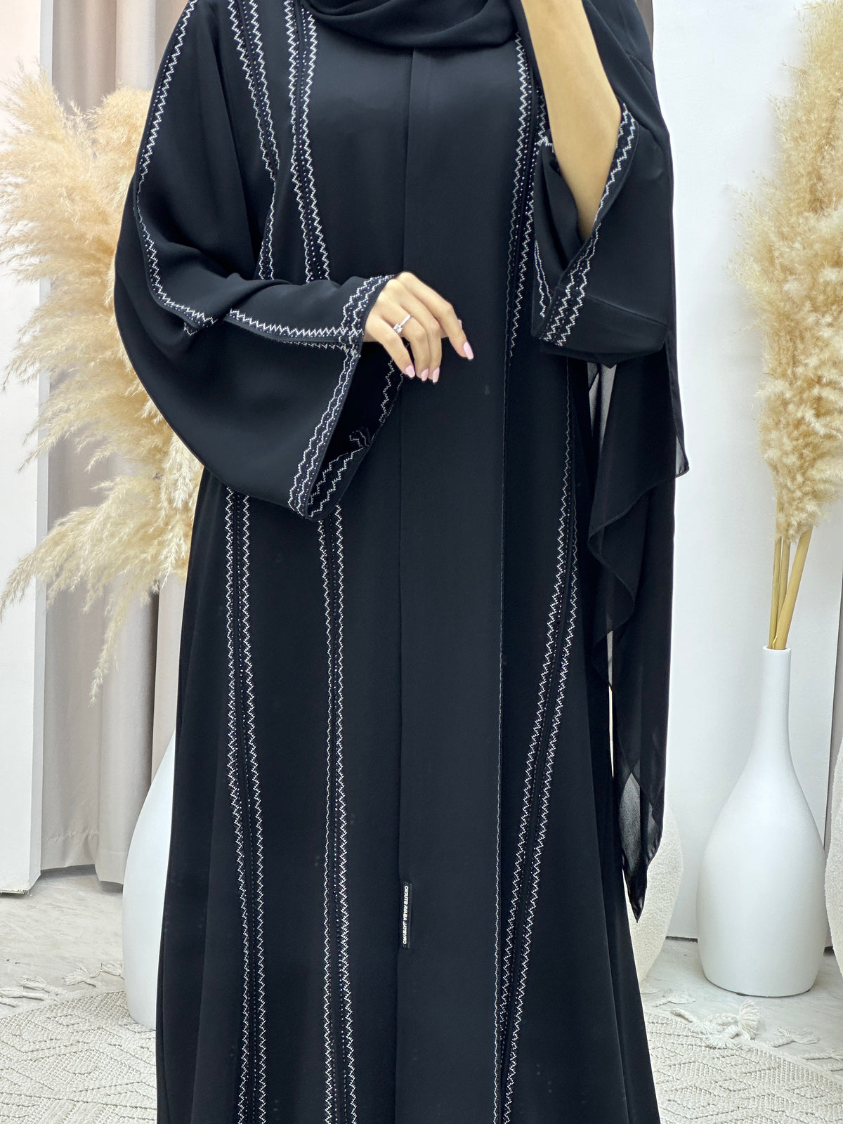 C Ramadan Black Eid Abaya 55 – Crystal Abaya Studio
