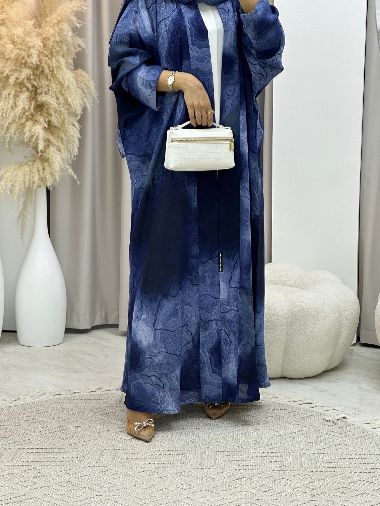 C 0152-03 Blue Marble Abaya – Crystal Abaya Studio