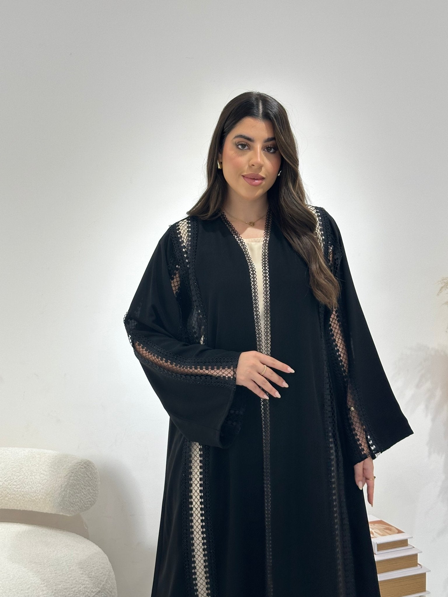 Black Lace Abaya – Luxury Nada Arabic Abaya for Women