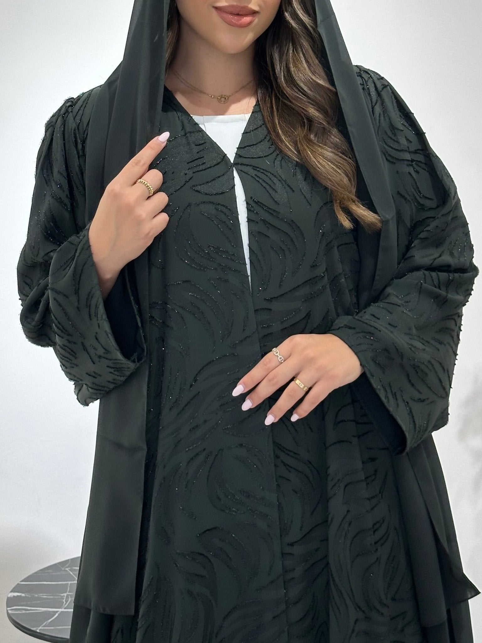 C 1445-01 Dark Green Abaya – CAS Abaya