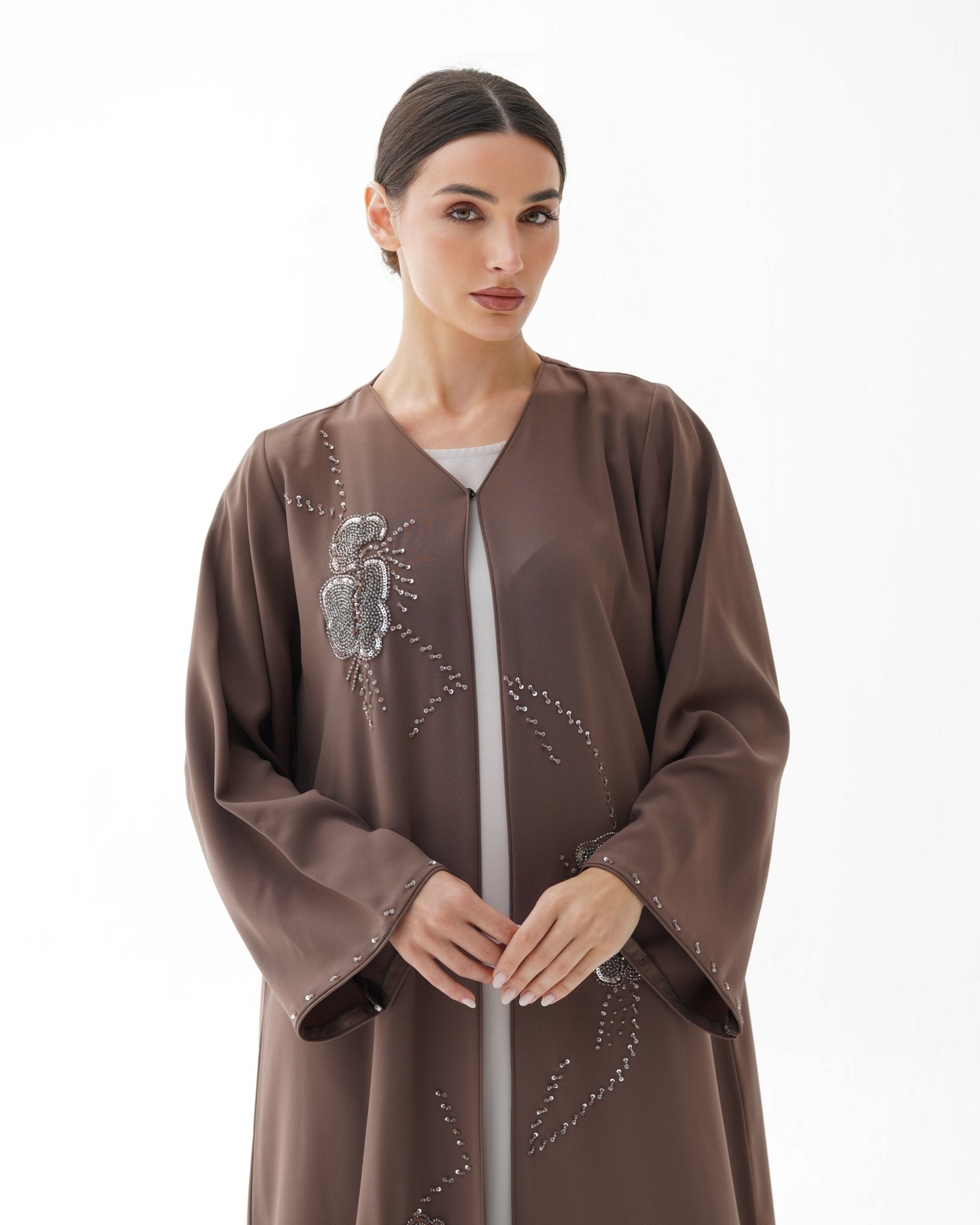 C 1473 Maple Beaded Abaya – CAS Abaya