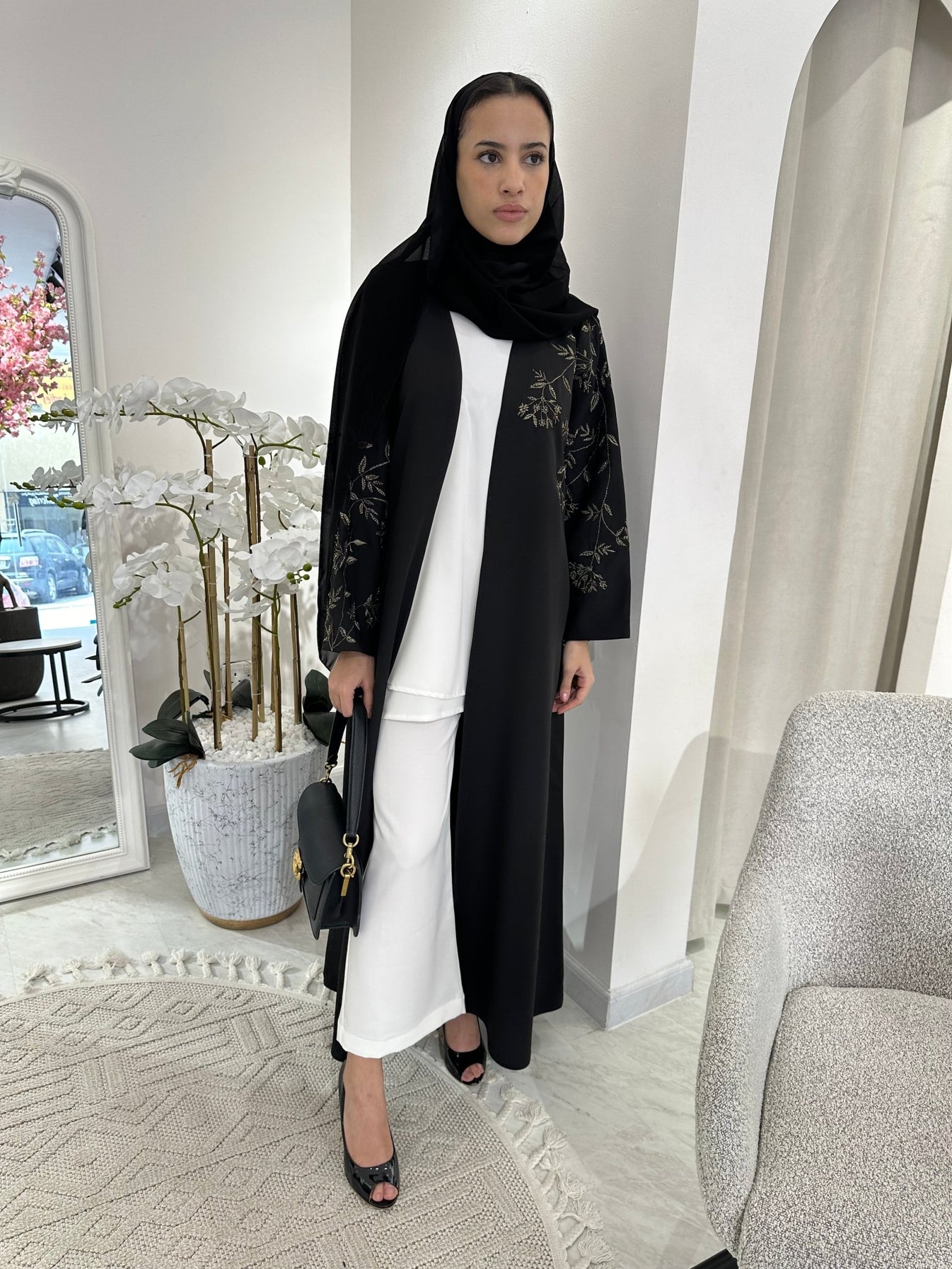 C Black Summer Eid Abaya 16 – Crystal Abaya Studio