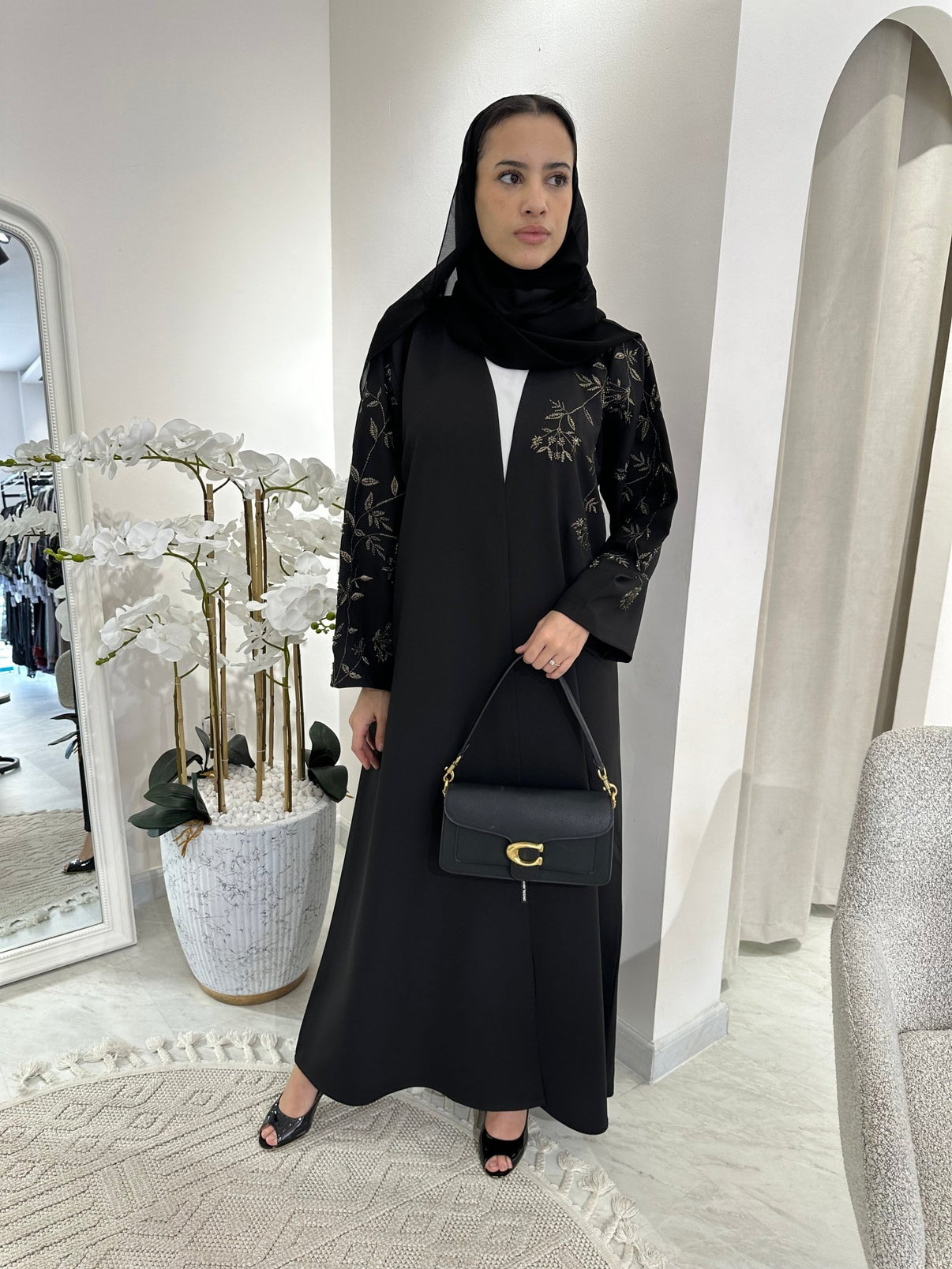 C Black Summer Eid Abaya 16 – Crystal Abaya Studio