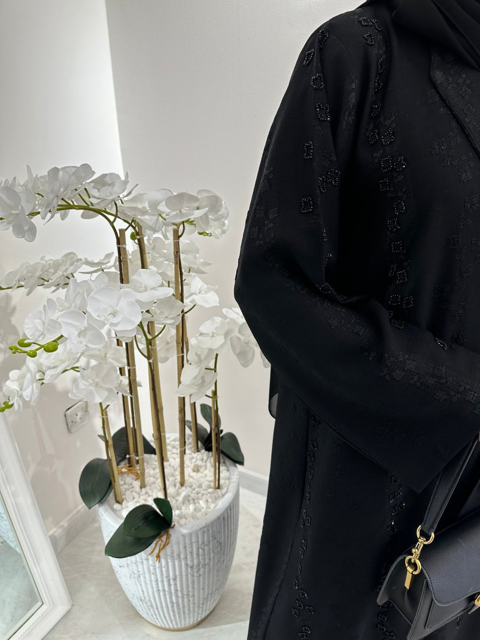 C Black Summer Eid Abaya 17 – Crystal Abaya Studio