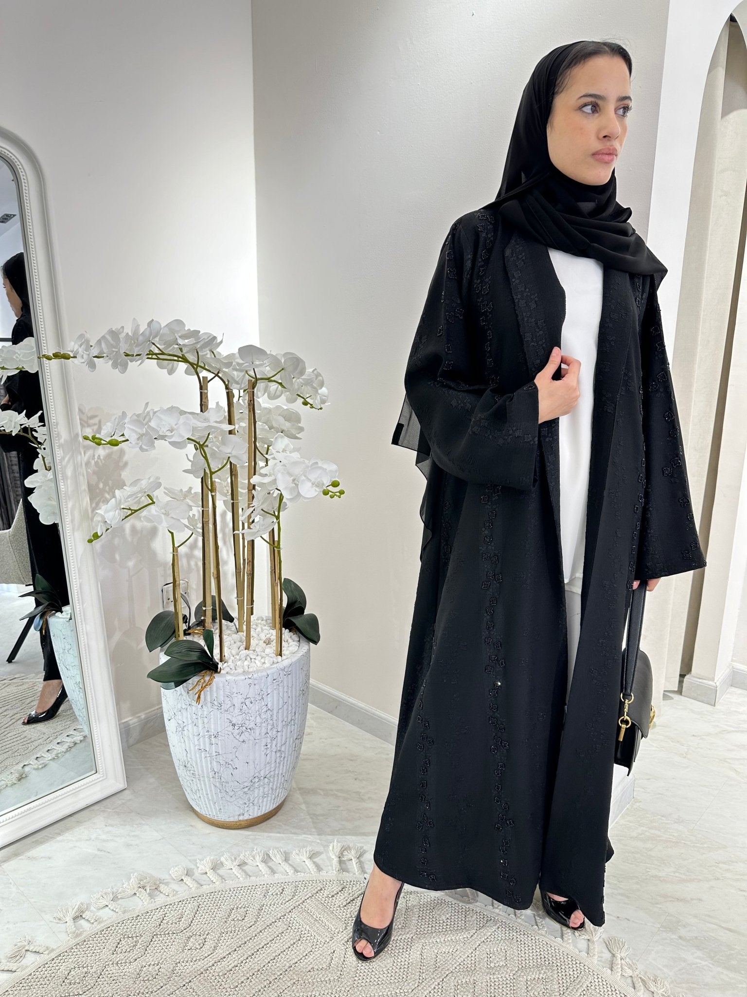 C Black Summer Eid Abaya 17 – Crystal Abaya Studio
