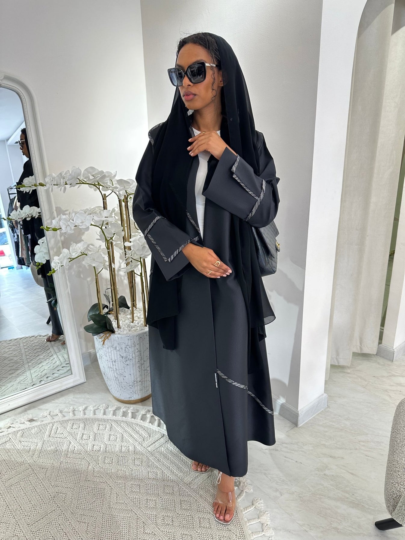 C Black Summer Work Abaya 22 – Crystal Abaya Studio