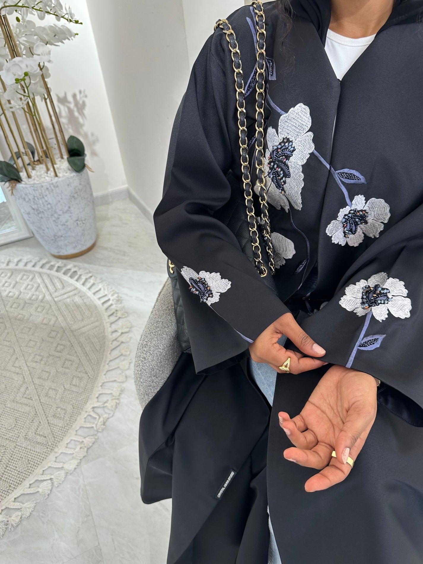 C Black Summer Work Abaya 24 – Crystal Abaya Studio