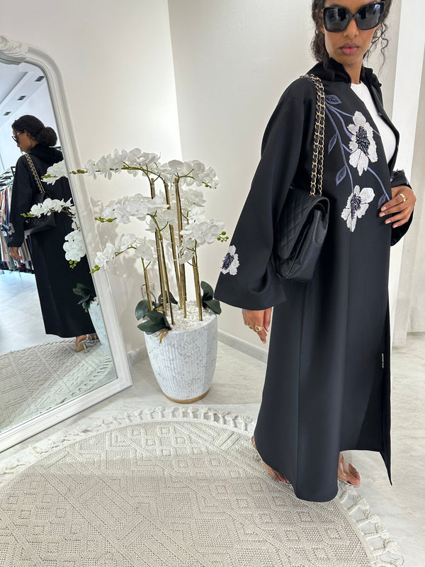 C Black Summer Work Abaya 24 – Crystal Abaya Studio