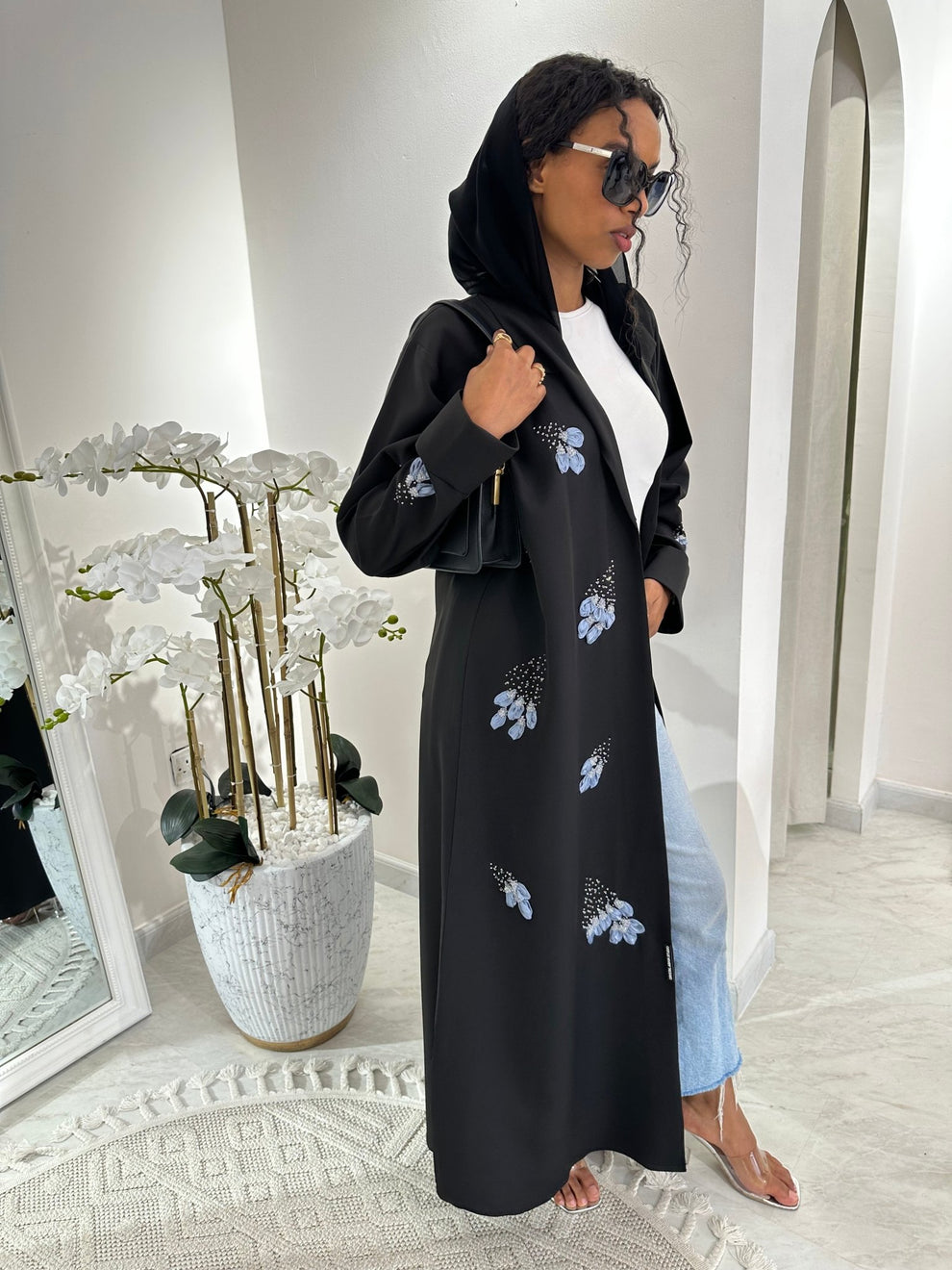 C Black Summer Work Abaya 26 – Crystal Abaya Studio