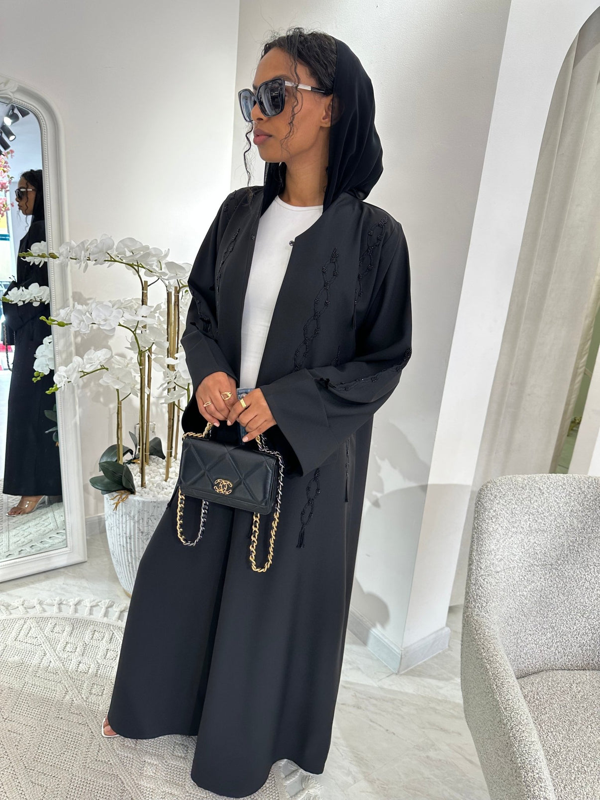 C Black Summer Work Abaya 32 – Crystal Abaya Studio