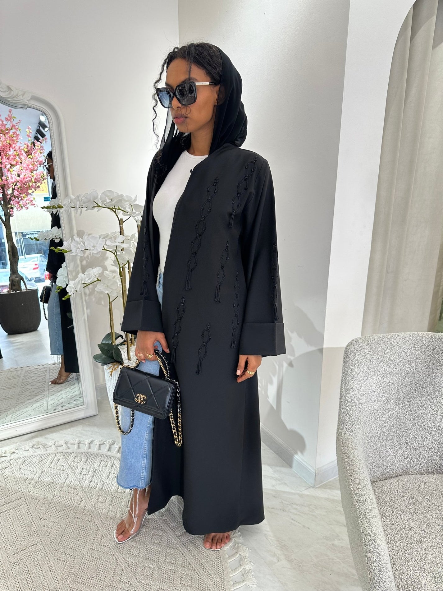 C Black Summer Work Abaya 32 – Crystal Abaya Studio