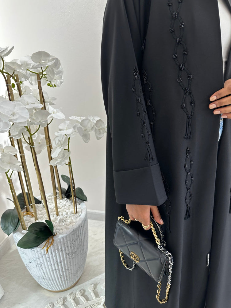 Black Summer Work Abaya 32 | Elegant Dubai Abaya CAS – CAS Abaya