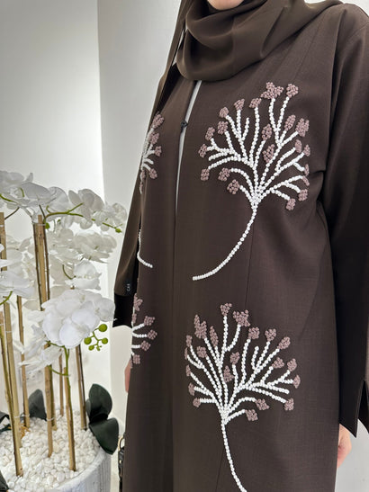 C Brown Summer Linen Eid Abaya – CAS Abaya
