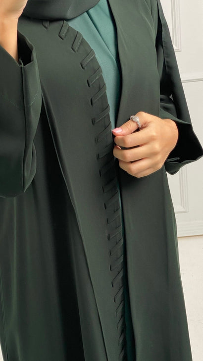 C-Green-Crepe-Summer-Abaya | CAS Abaya