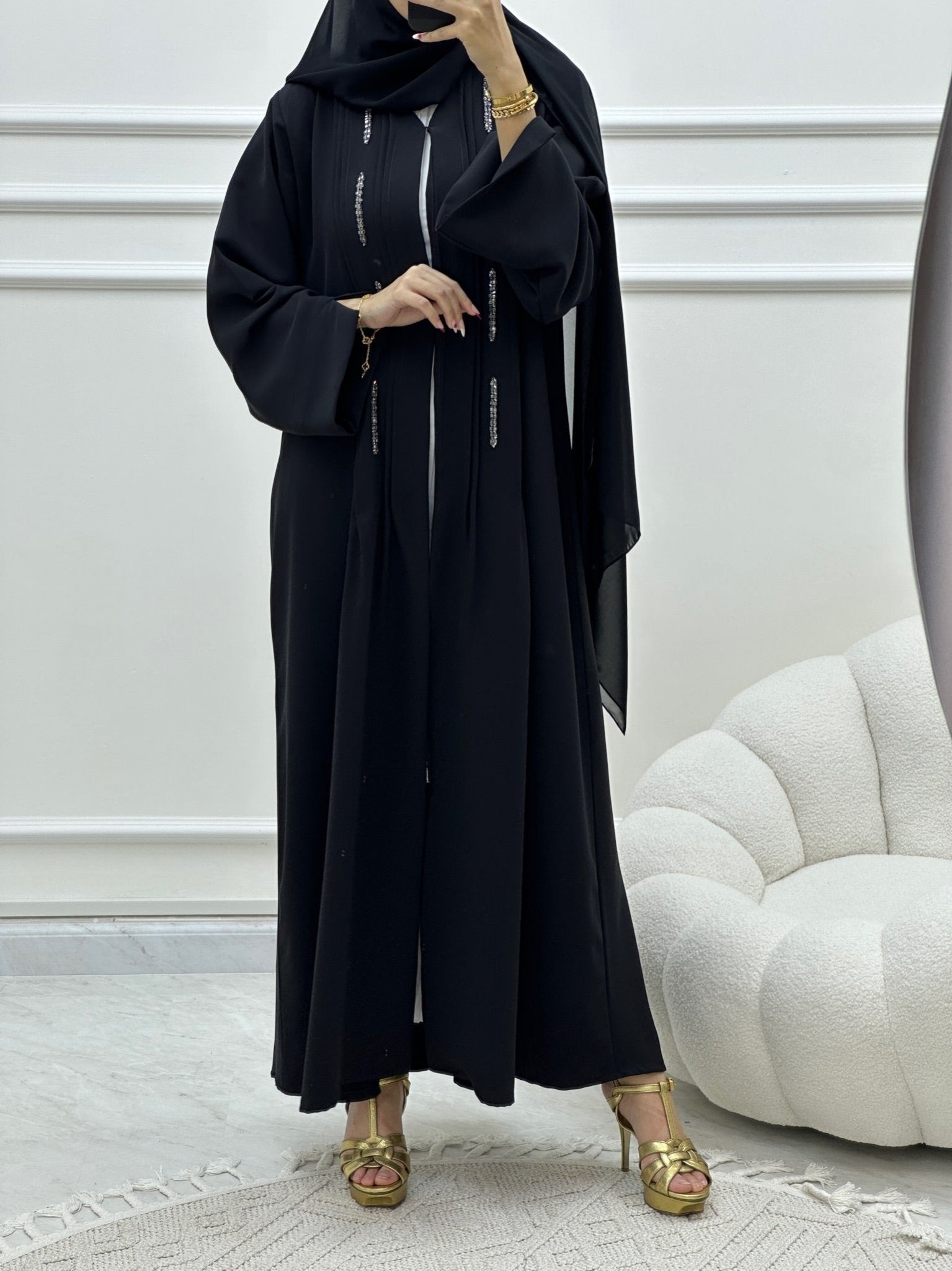C Ramadan Black Eid Abaya 19 – Crystal Abaya Studio
