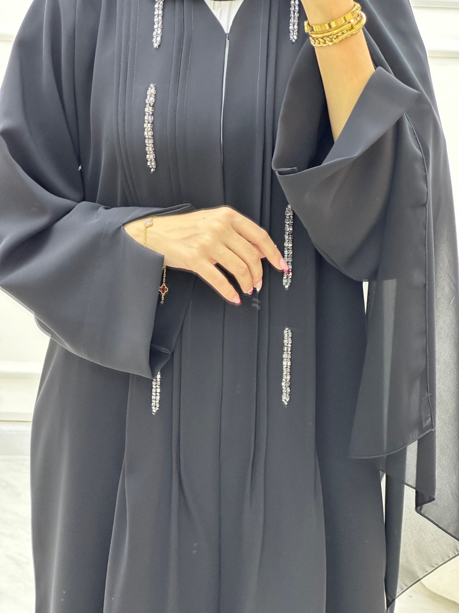 C Ramadan Black Eid Abaya 19 – Crystal Abaya Studio