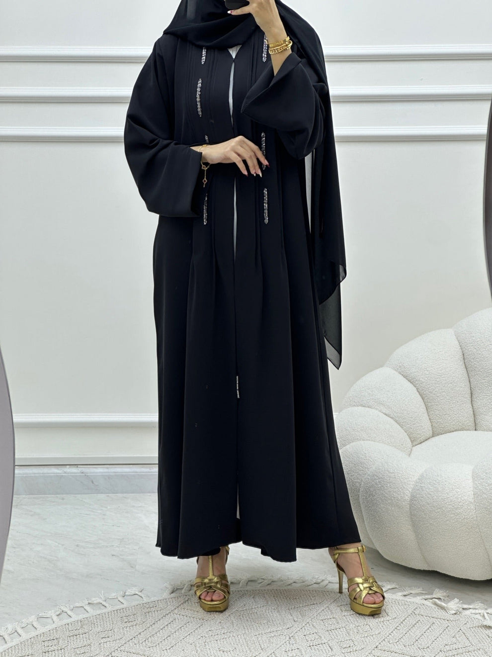 C Ramadan Black Eid Abaya 19 – Crystal Abaya Studio