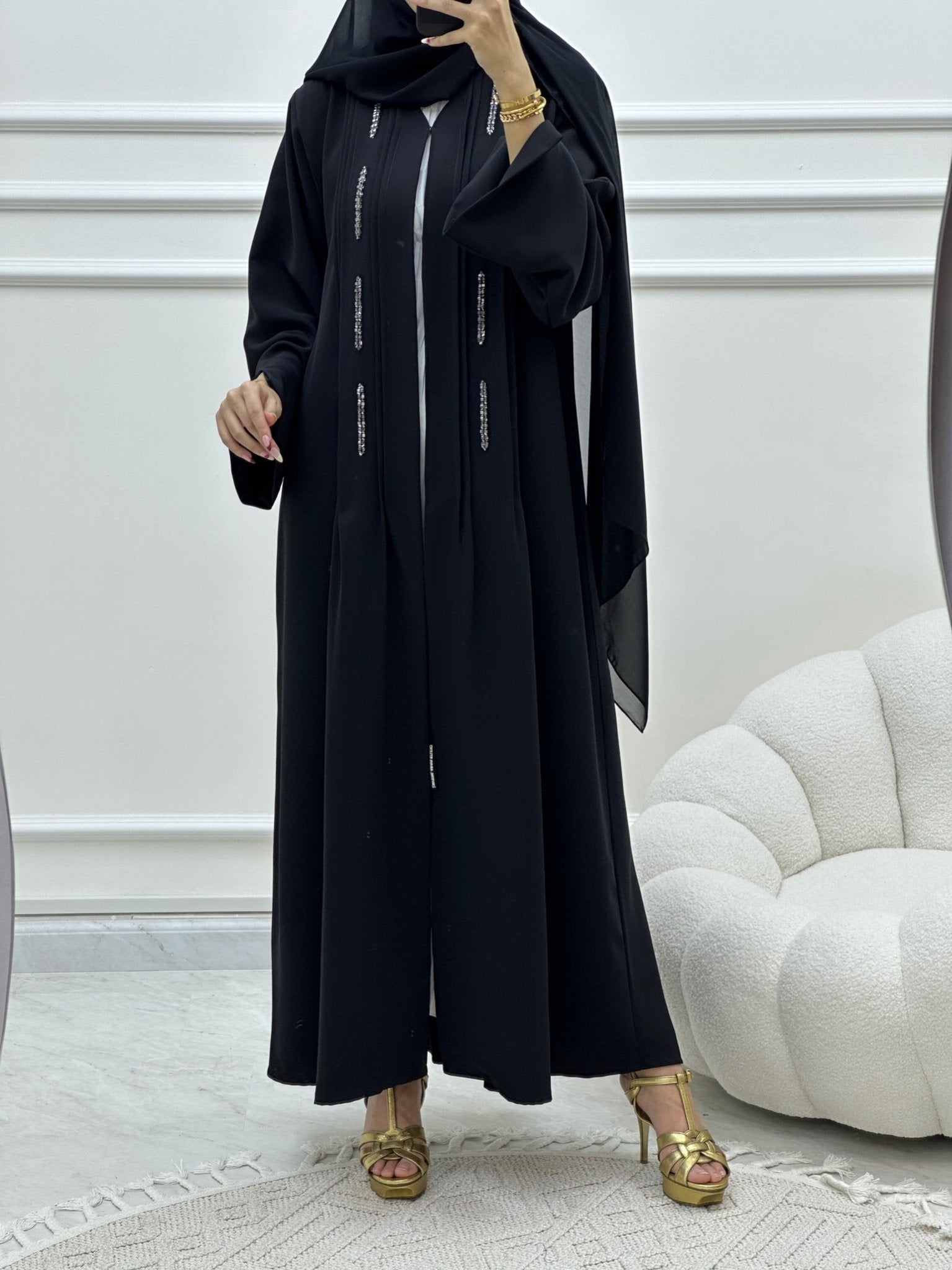 C Ramadan Black Eid Abaya 19 – Crystal Abaya Studio