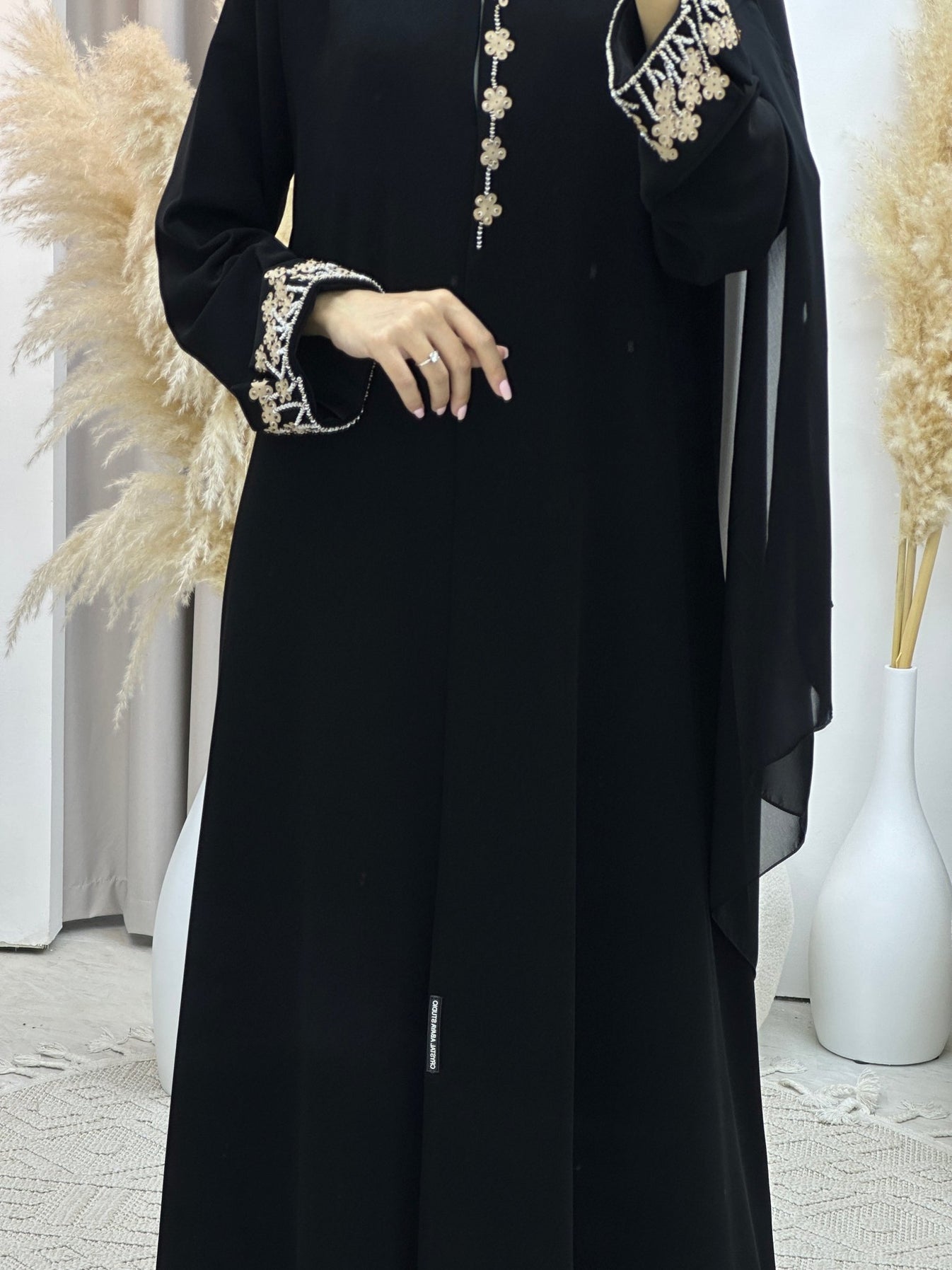 C Ramadan Black Eid Abaya 51 – Crystal Abaya Studio