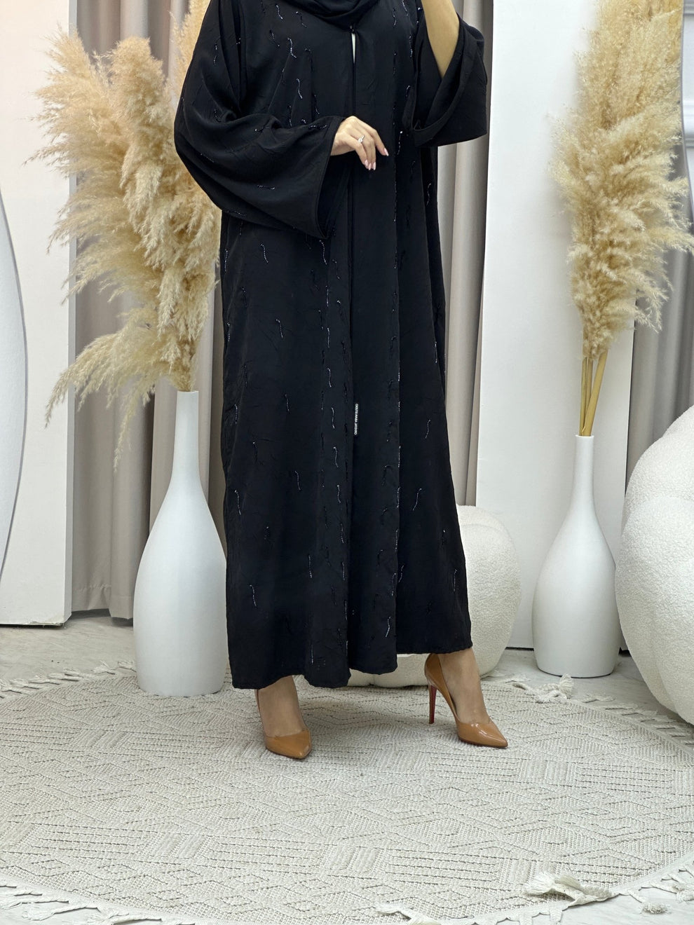 C Ramadan Black Eid Abaya 68 – Crystal Abaya Studio