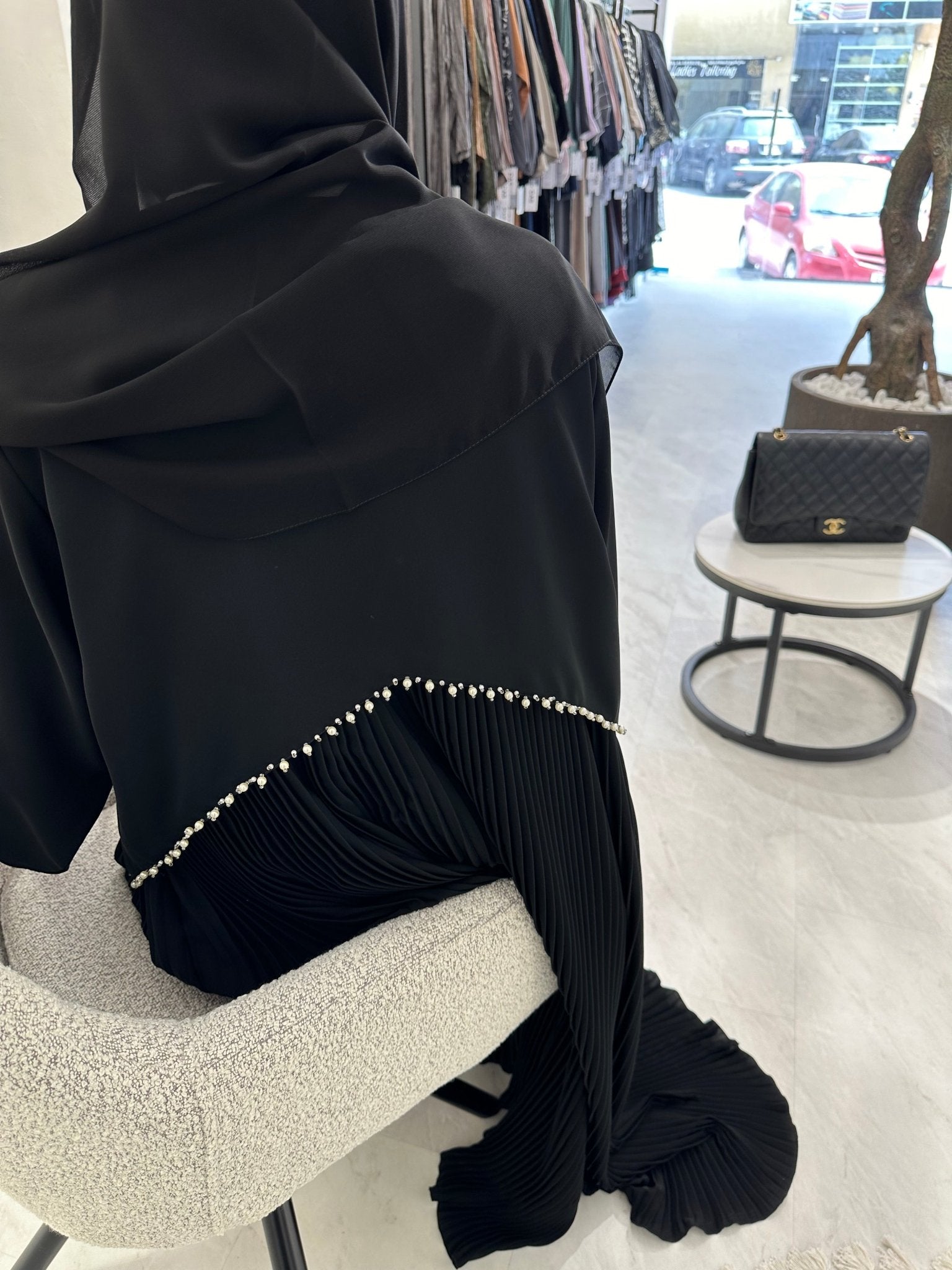 C1001 Black Summer Eid Abaya 14 – Crystal Abaya Studio